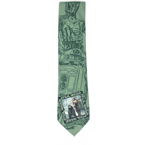 Star Wars C-3PO and R2-D2 Line Art Ralph Marlin 1997 Necktie
