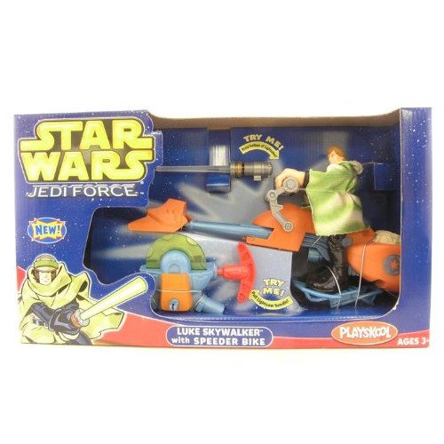 Luke Skywalker with Speeder Bike - Playskool Jedi Force - K&C Collectibles - Your Source in the ...