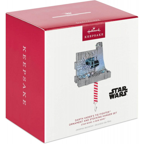 Hallmark: Darth Vader's TIE Fighter Ornament and Stocking Hanger Set ...